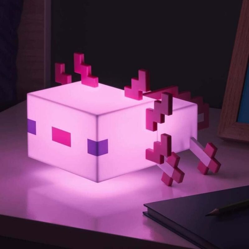Minecraft Axolotl Night Light | 5 Color Touch Bedside Lamp